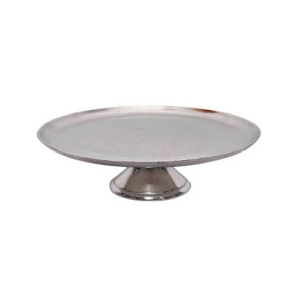 Elevate Your Desserts: 16" Nickel Aluminum Cake Stand - Durable & Elegant