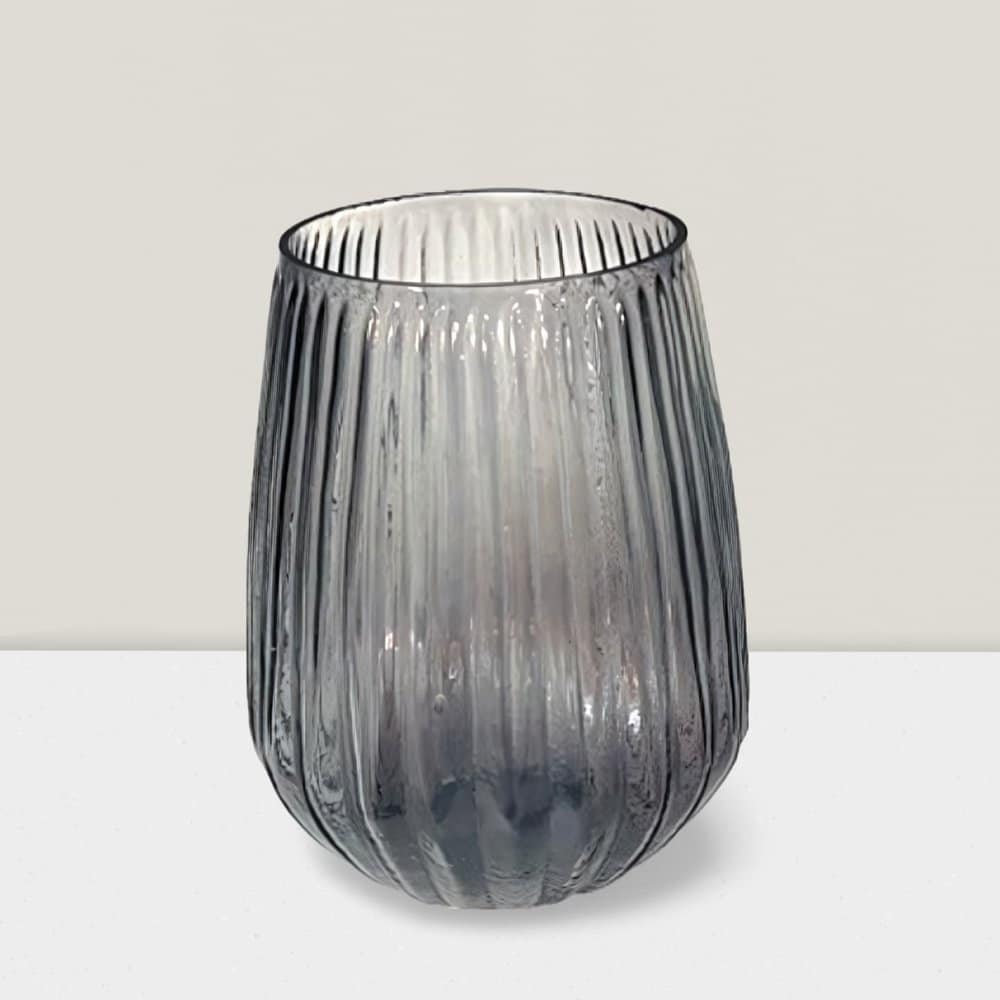 10'' High Blush Ripple Vase Glass Tulip Transforms Homes