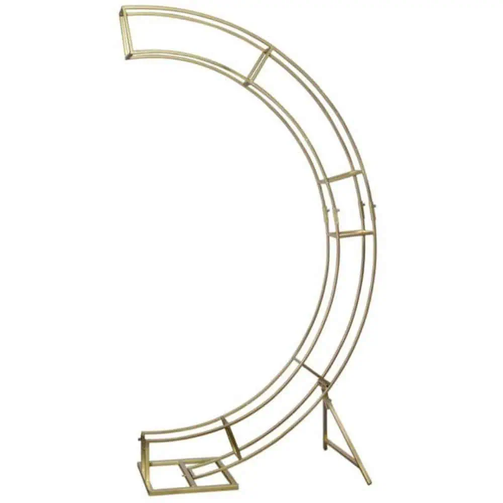 96” Gold Decorative Half-Circle Stand: Modern & Durable Event Decor