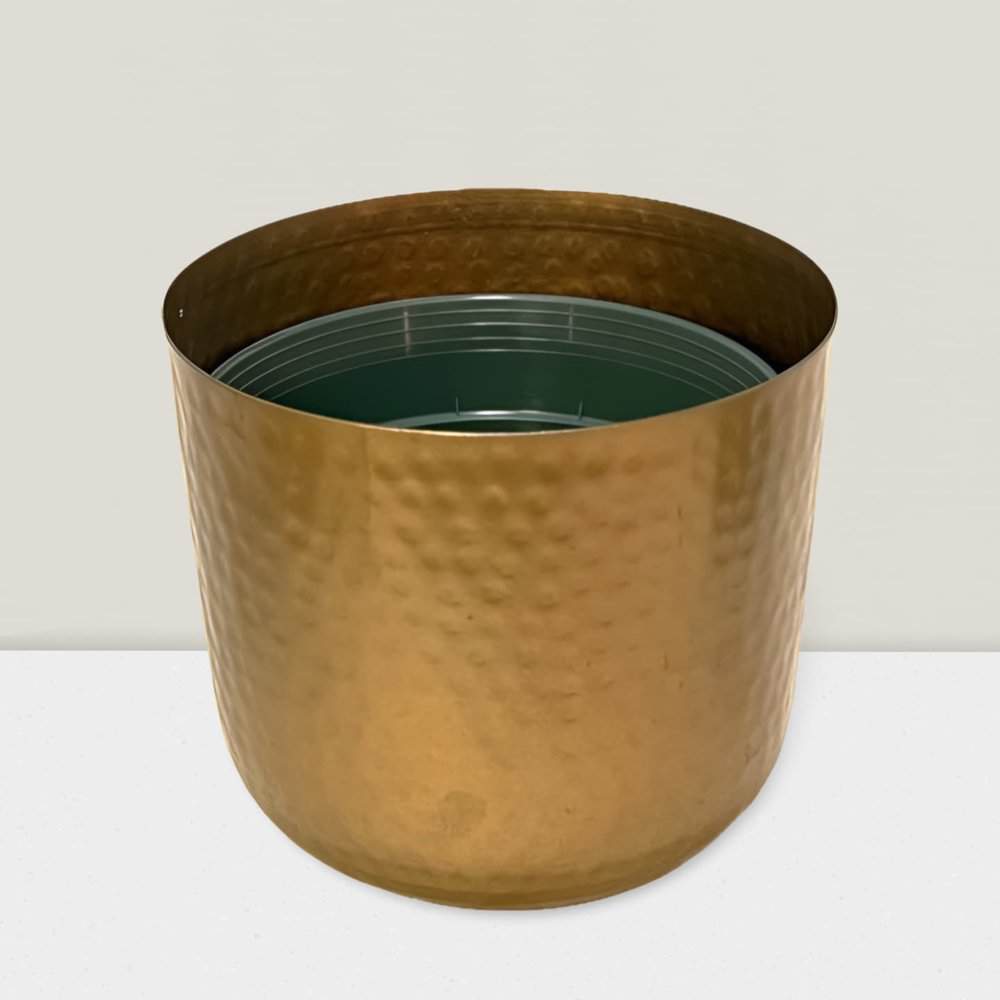 6” Gold Planter - Stylish Indoor/Outdoor Decorative Plant Pot for ...
